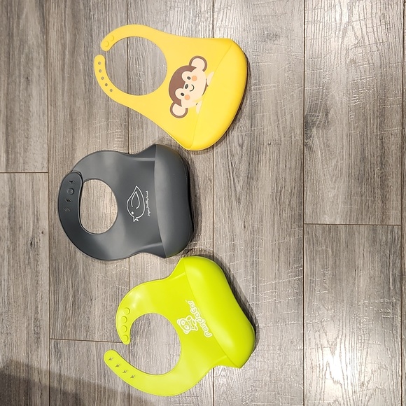 Accessories | Set Of 3 Rubber Bibs Good Condition | Poshmark